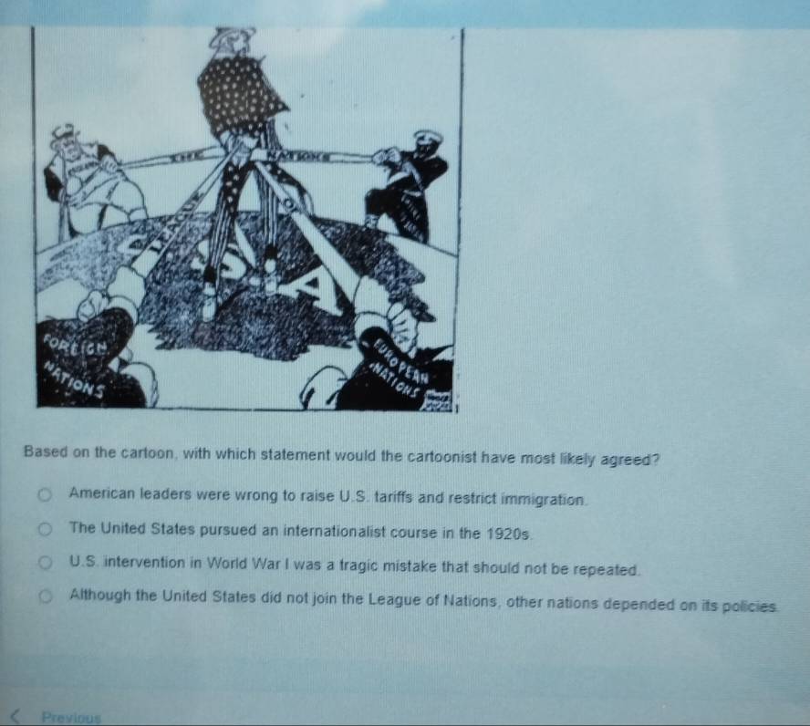 Solved: Based on the cartoon, with which statement would the cartoonist ...