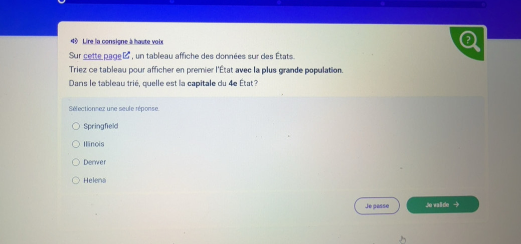 Résolu :Lire la consigne à haute voix Sur cette pageé , un tableau ...