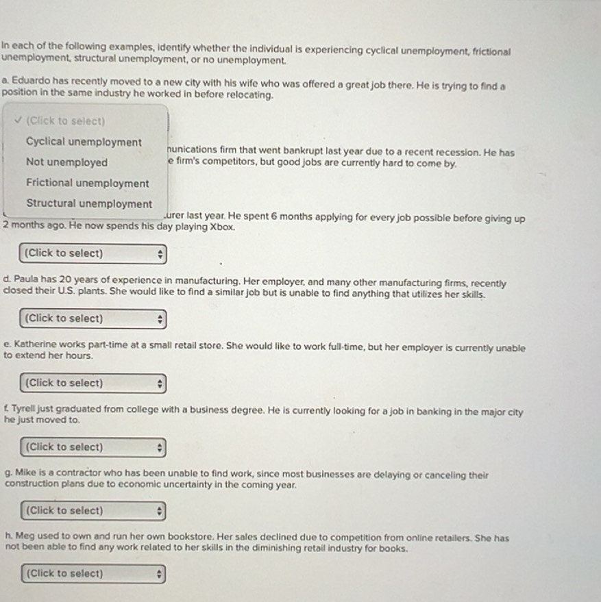 Solved: In each of the following examples, identify whether the ...