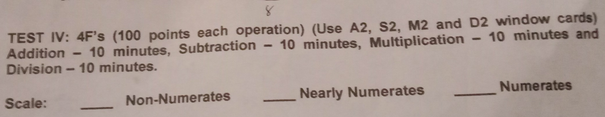 Solved: TEST IV: 4F's (100 points each operation) (Use A2, S2, M2 and ...
