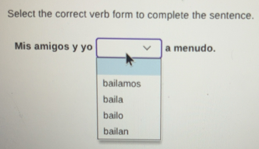 Solved: Select the correct verb form to complete the sentence. Mis ...