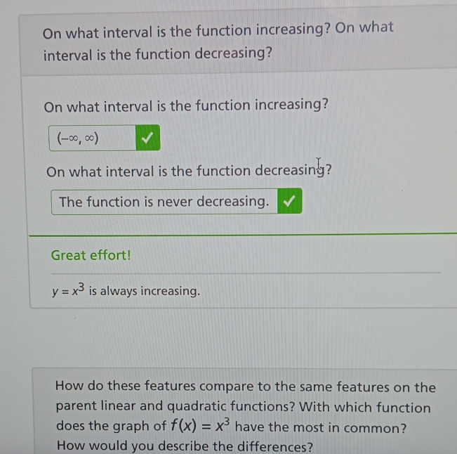 Solved: On what interval is the function increasing? On what interval ...