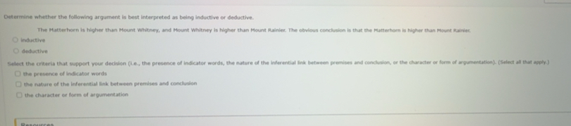Solved: Determine whether the following argument is best interpreted as ...