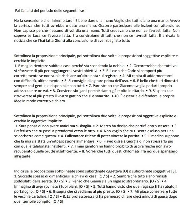 Risolto:Fai l’analisi del periodo delle seguenti frasi Ho la sensazione ...
