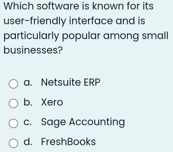 Solved: Which software is known for its user-friendly interface and is ...