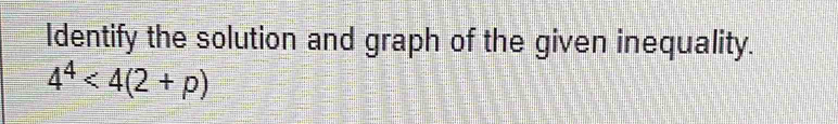 Solved: Identify the solution and graph of the given inequality. 4^4