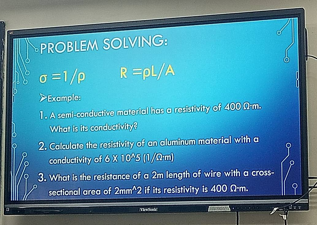Solved: PROBLEM SOLVING: odot equiv 1/rho Requiv rho L/A Example: 1. A ...