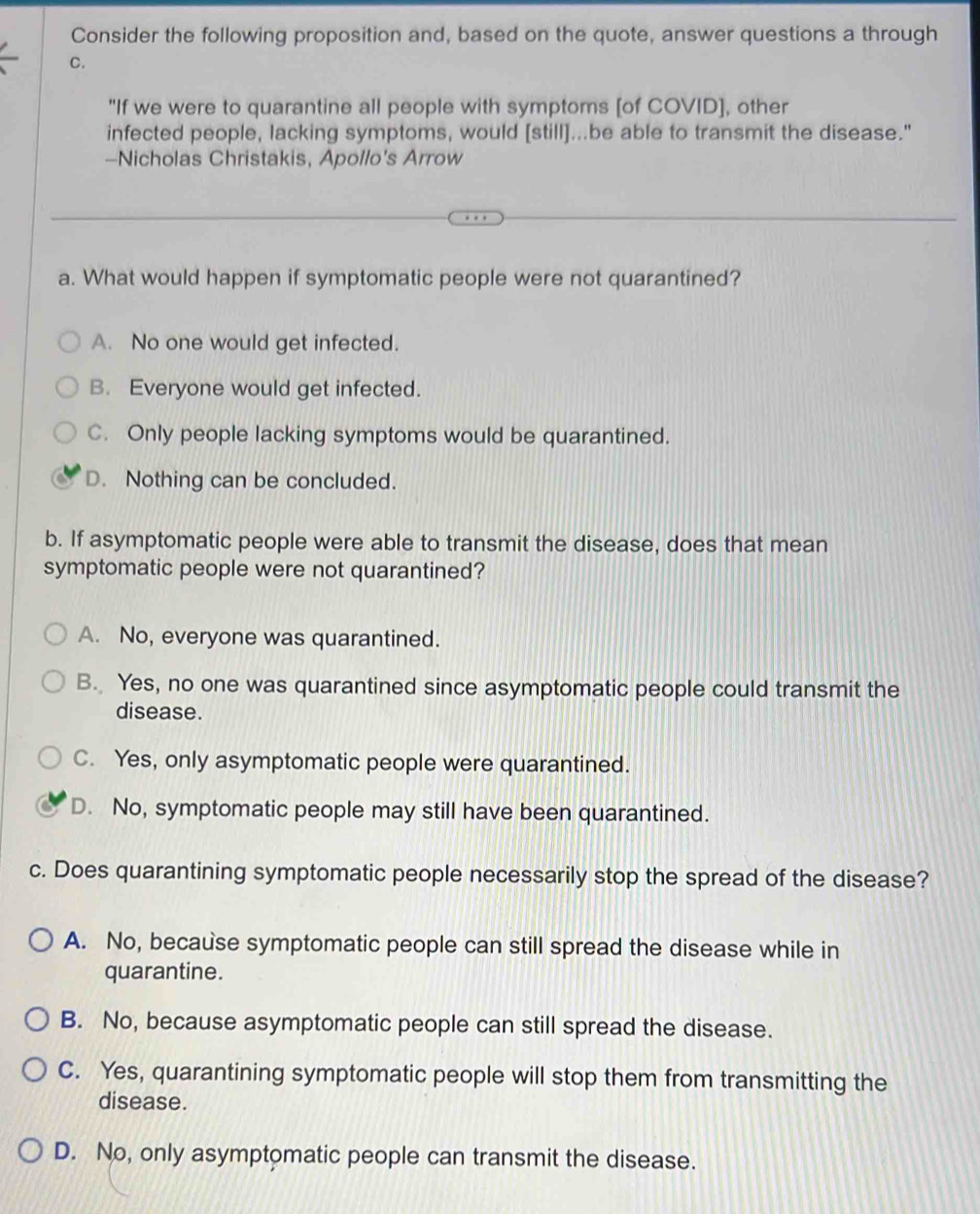 Solved: Consider the following proposition and, based on the quote ...