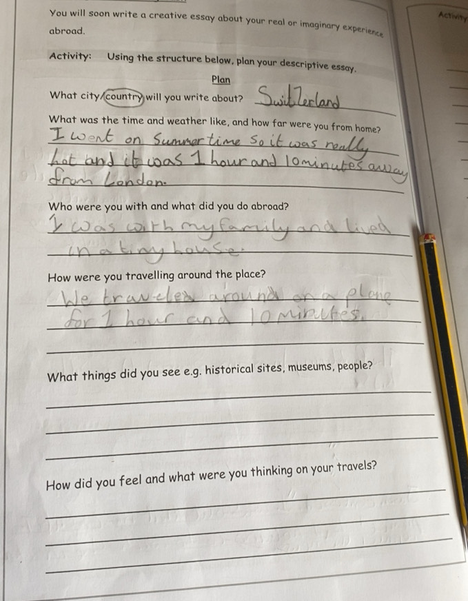 Solved: Activity You will soon write a creative essay about your real ...