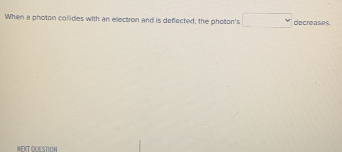 Solved: When a photon collides with an electron and is deflected, the ...
