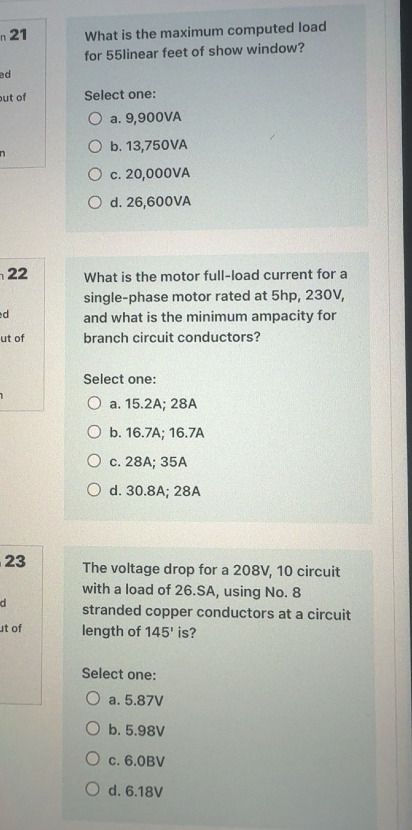 Solved: n21 What is the maximum computed load for 55linear feet of show ...