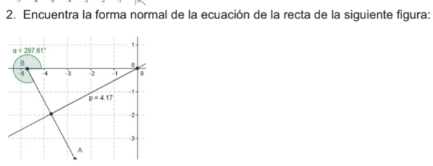 Resuelto:Encuentra la forma normal de la ecuación de la recta de la ...