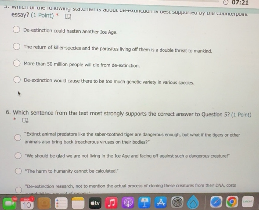 Solved: 07:21 5. Which of the following statements about de-extnction ...