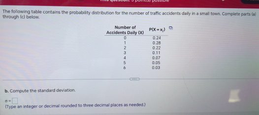 تم الحل:The following table contains the probability distribution for ...