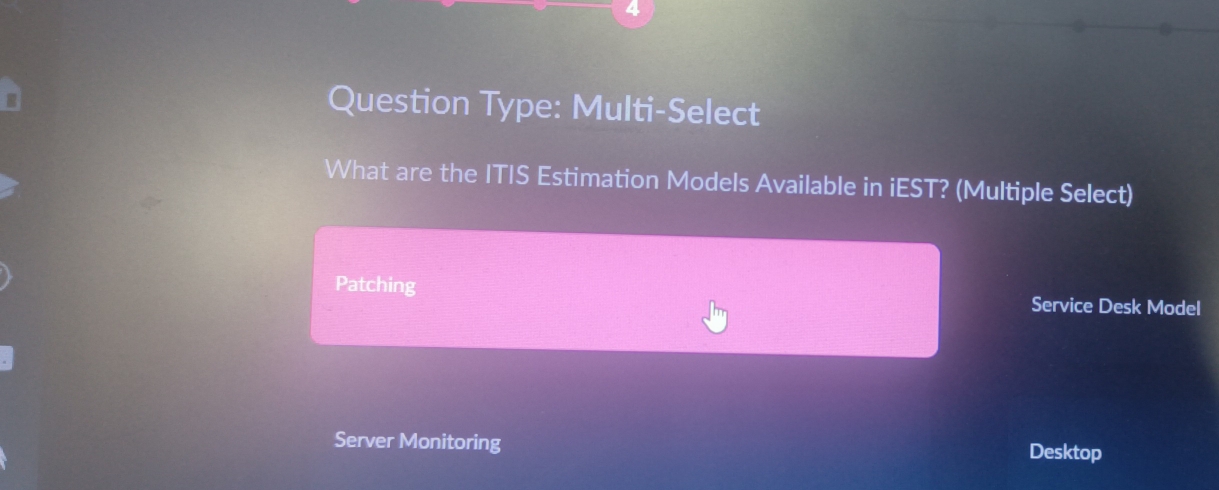 Solved: Question Type: Multi-Select What are the ITIS Estimation Models ...