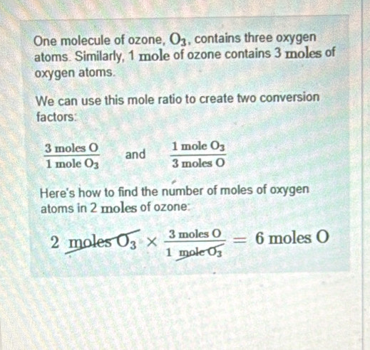 Solved: One molecule of ozone, O_3 , contains three oxygen atoms ...