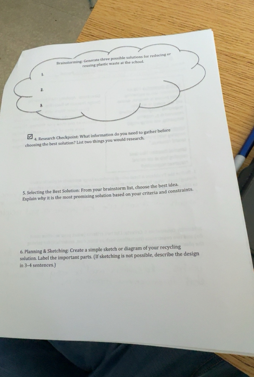Gelöst:Brainstorming: Generate three possible solutions for reducing or ...