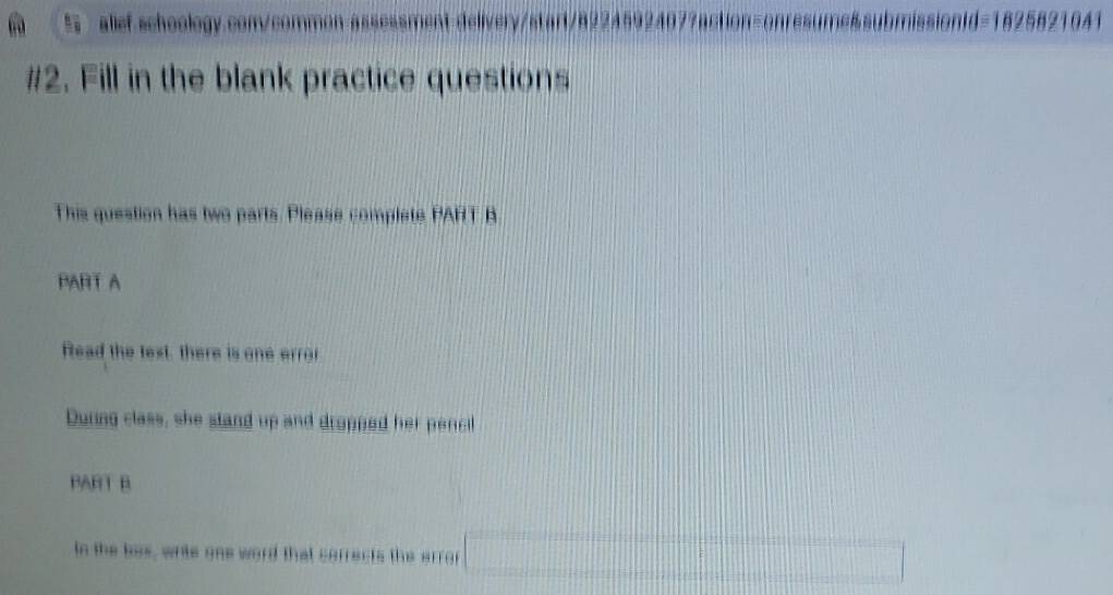 Gelöst:alef schoology.co =182582104 #2. Fill in the blank practice ...