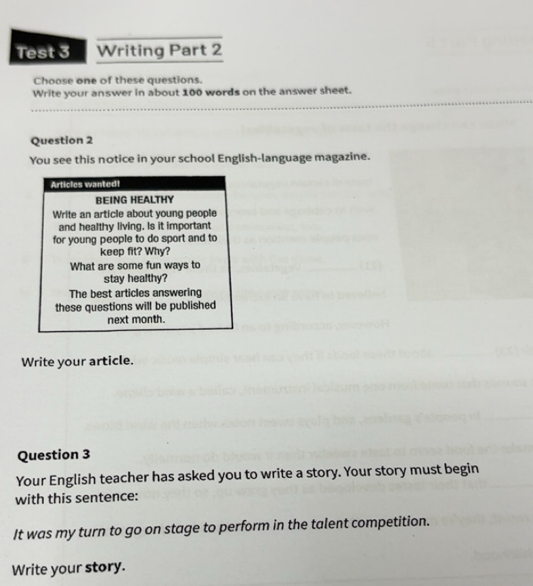 Giải quyết:Test 3 Writing Part 2 Choose one of these questions. Write ...