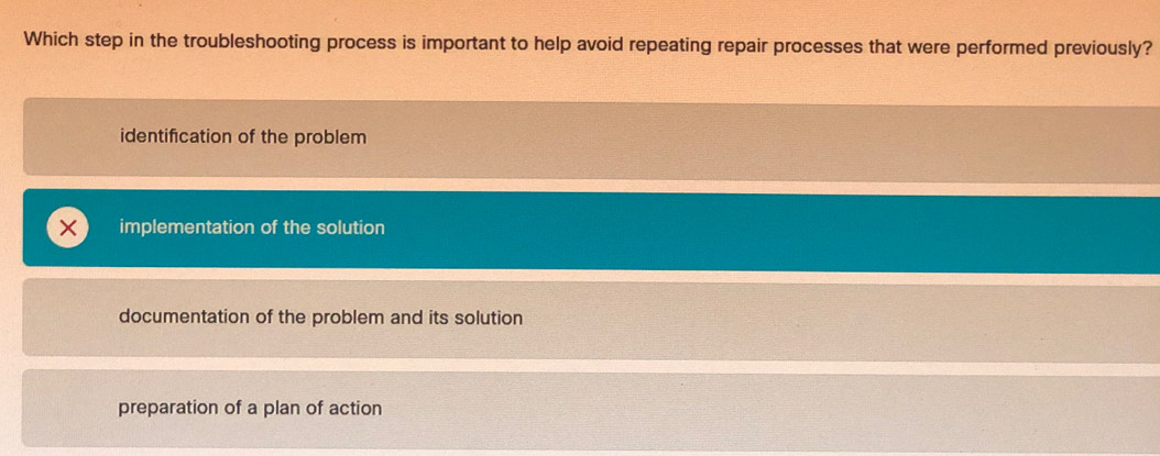 Resuelto:Which step in the troubleshooting process is important to help ...
