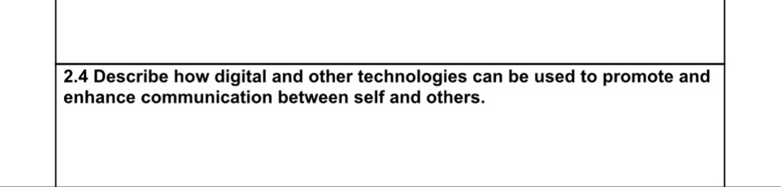 Solved: 2.4 Describe how digital and other technologies can be used to ...