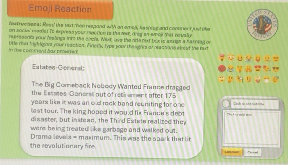 Solved: Emoji Reaction Instructions: Read the text then respond with an ...