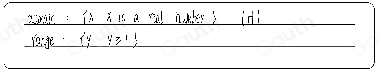Solved: Use set-builder notation to describe the domain and range of ...