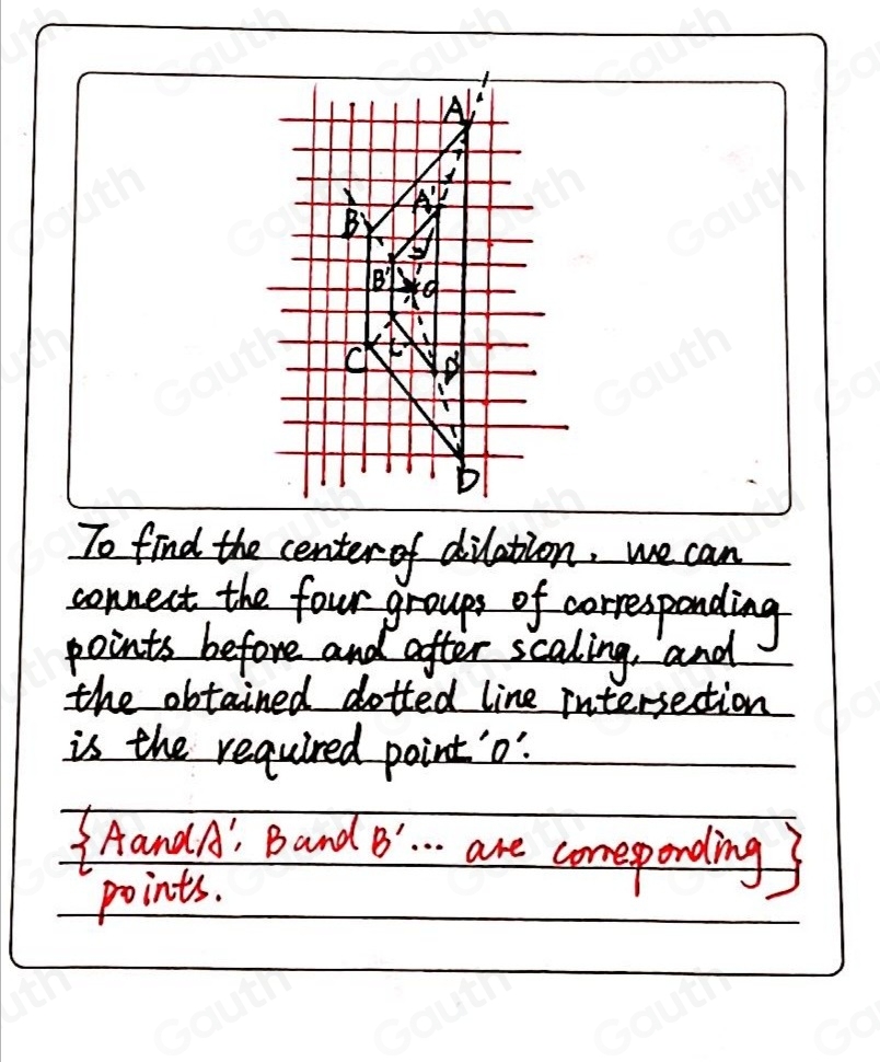 Solved: The coordinate grid shows a larger trapezoid and its smaller ...
