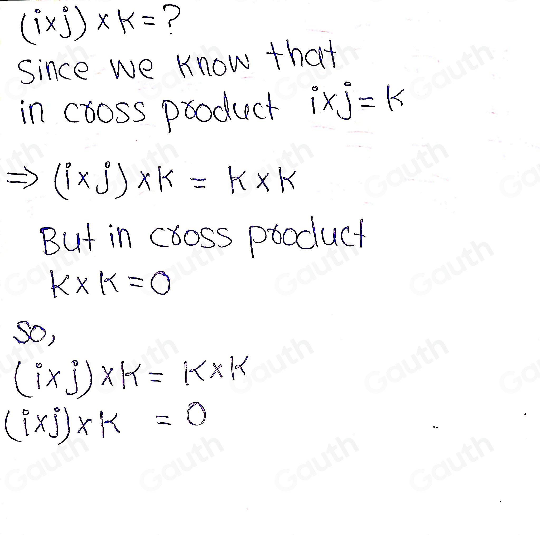 Solved: Find the vector, not with determinants, but by using properties ...