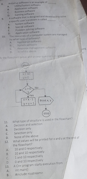Solved: B. Antivirus software is an example of_ C Business software B ...