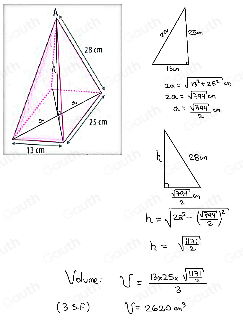 Solved: Point A is the apex of this rectangular-based pyramid. It is ...