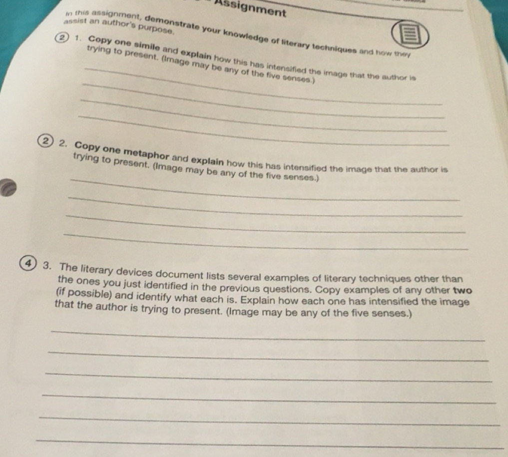 Solved: Assignment assist an author's purpose. in this assignment ...