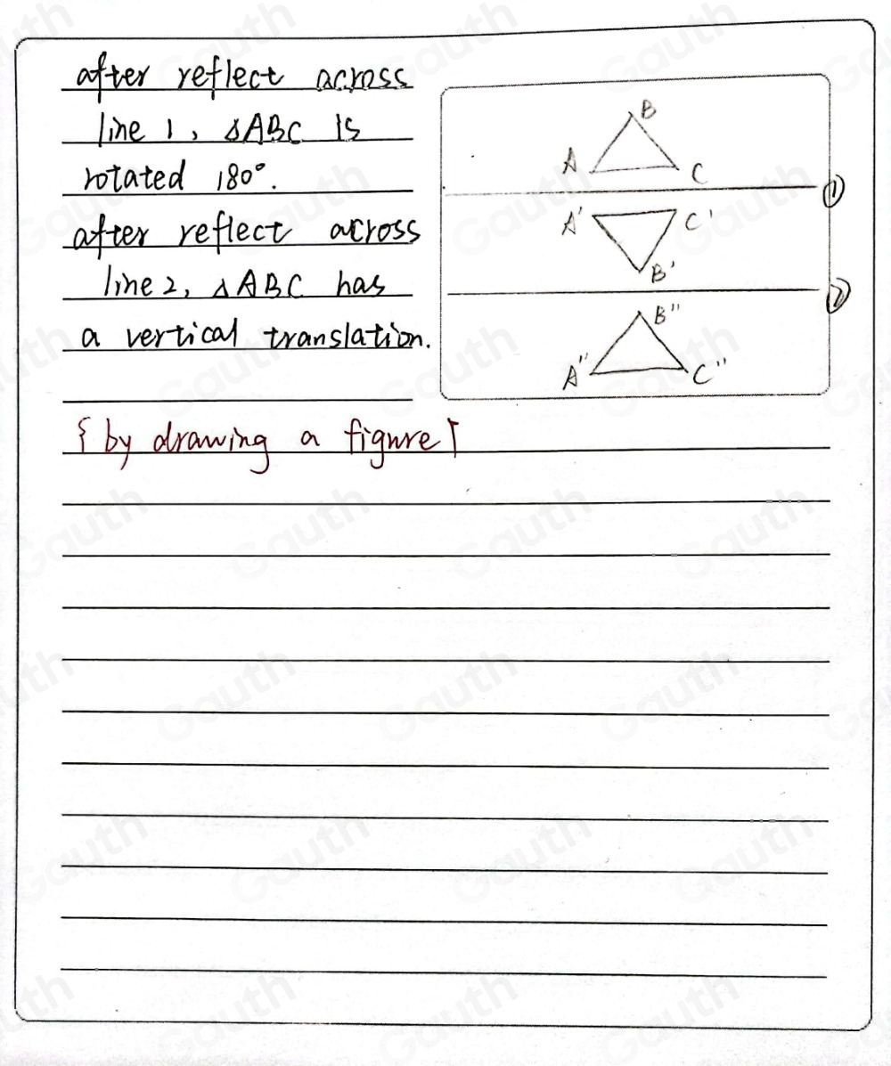 Solved: Reflecting an equilateral triangle across a horizontal line and ...
