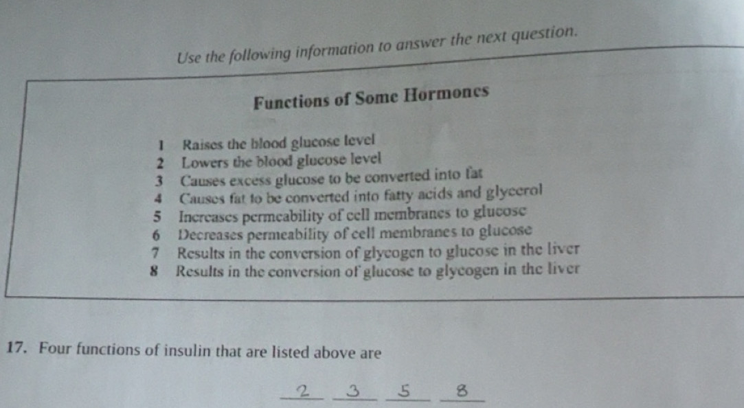 Solved: Use the following information to answer the next question ...