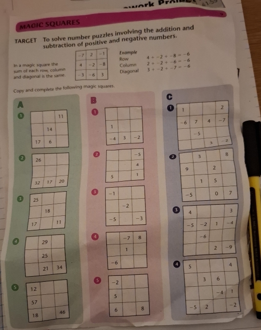 Solved: rk MAGIC SQUARES TARGET To solve number puzzles involving the ...