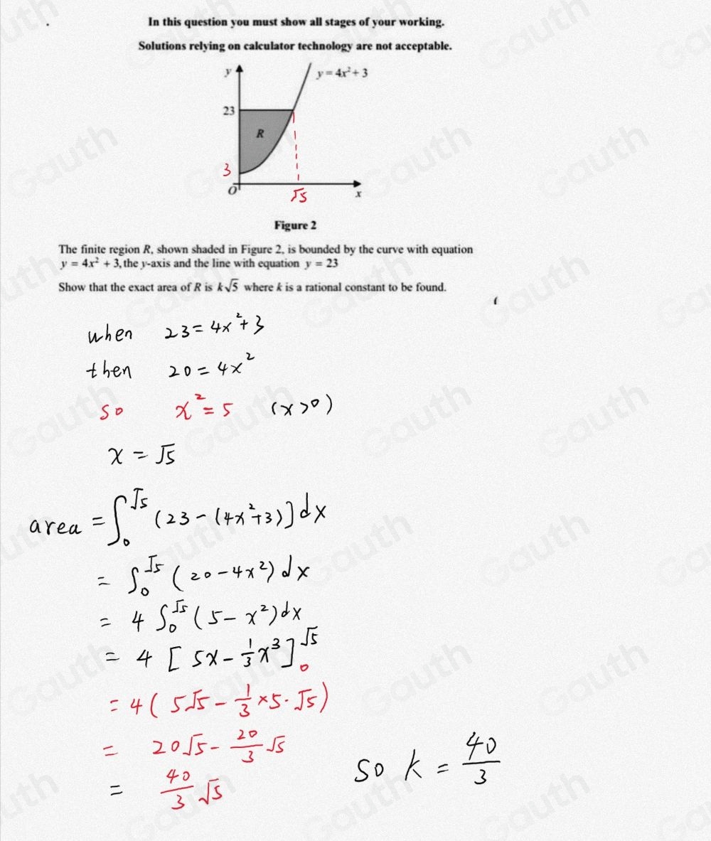 Solved: In this question you must show all stages of your working. Solutions relying on ...