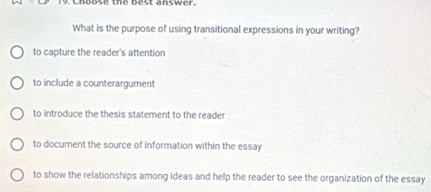 Solved: Choose the best answer. What is the purpose of using ...