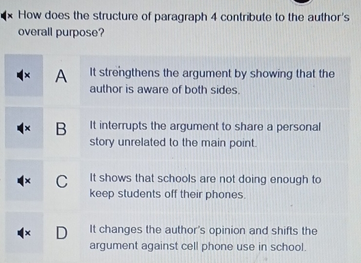 Solved: How does the structure of paragraph 4 contribute to the author ...