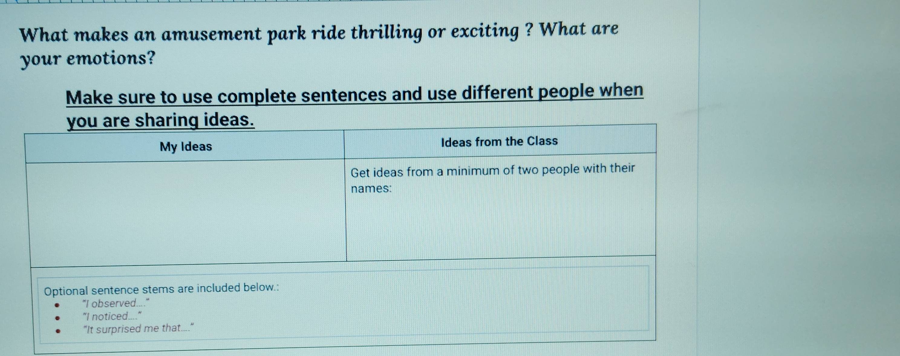 Solved: What makes an amusement park ride thrilling or exciting ? What ...
