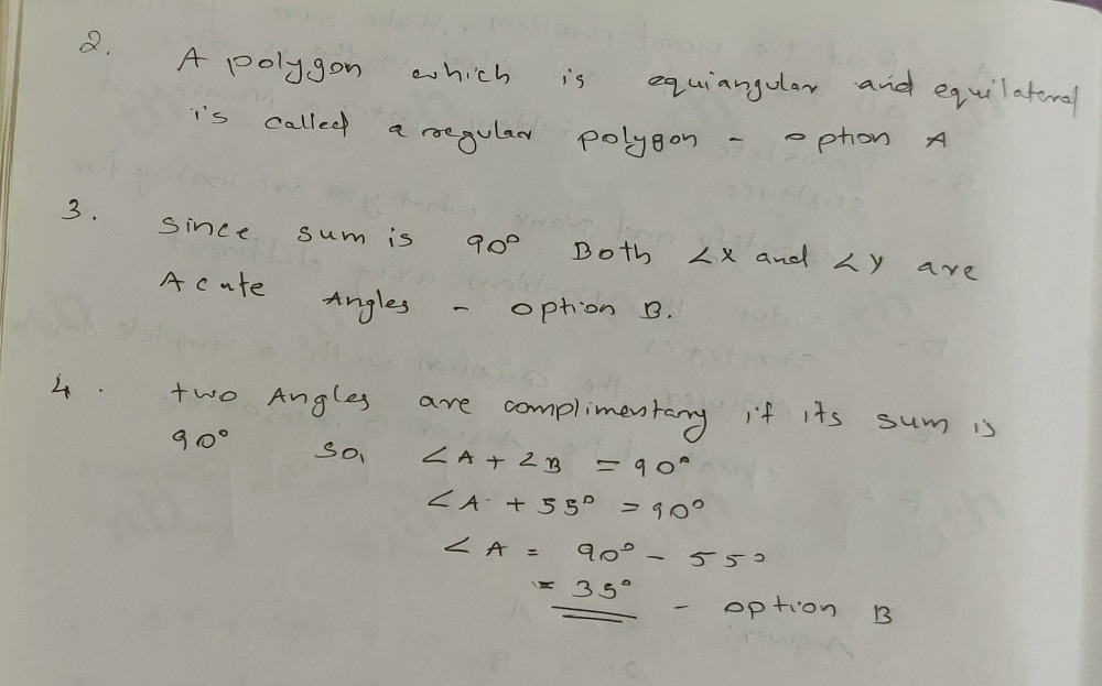 Solved: A polygon that is equiangular and equilateral. A.Regular B. Concave C. Convex D. Non ...