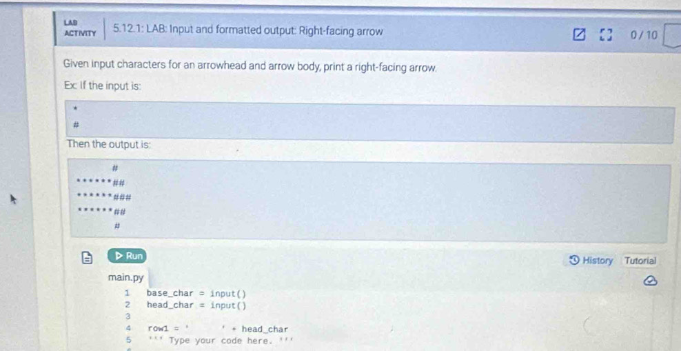 Solved: LAS 5.12.1: LAB: Input and formatted output: Right-facing arrow ...