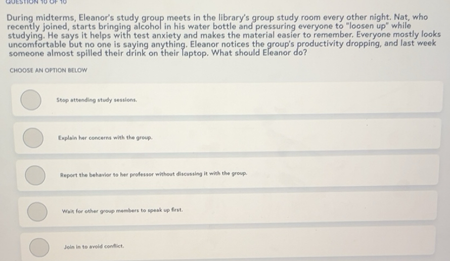 Solved: During midterms, Eleanor's study group meets in the library's ...
