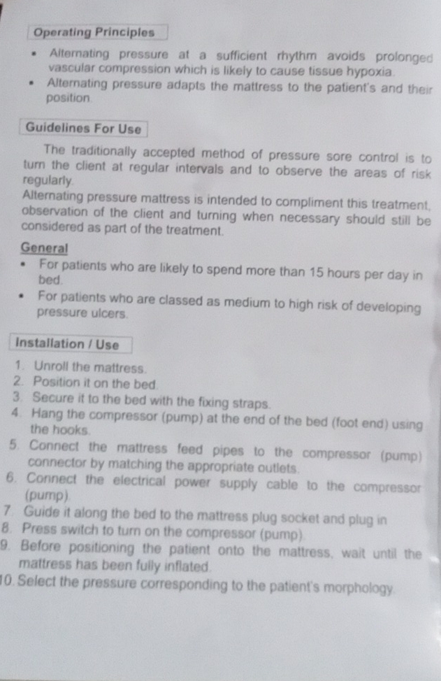 Resuelto:Operating Principles Altemating pressure at a sufficient ...