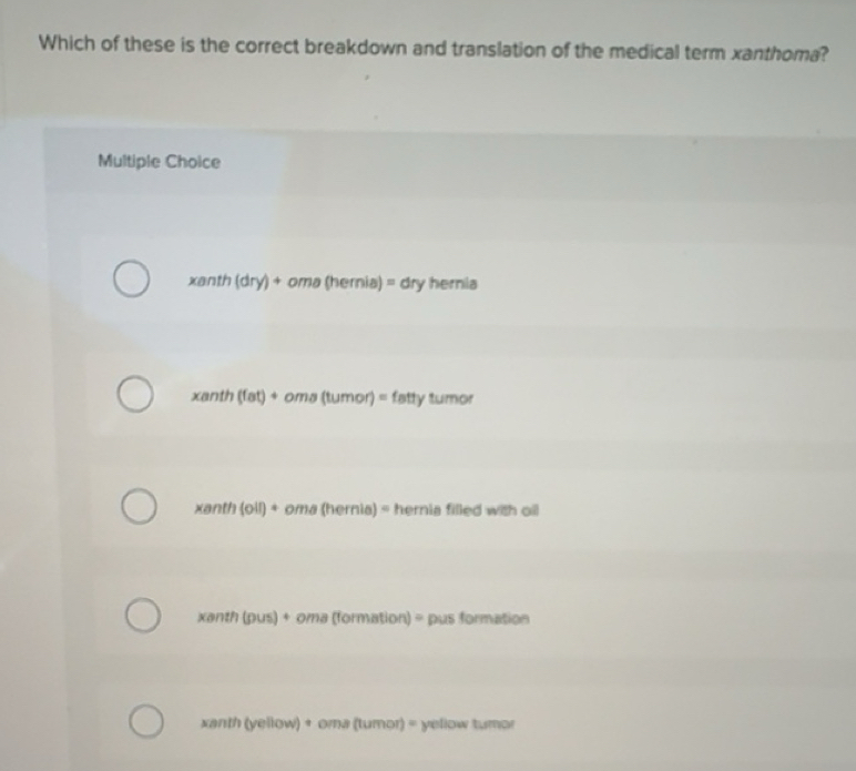 Solved: Which of these is the correct breakdown and translation of the ...