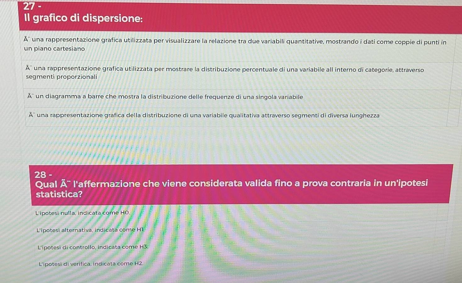 Risolto:Il grafico di dispersione: Ā'' una rappresentazione grafica ...