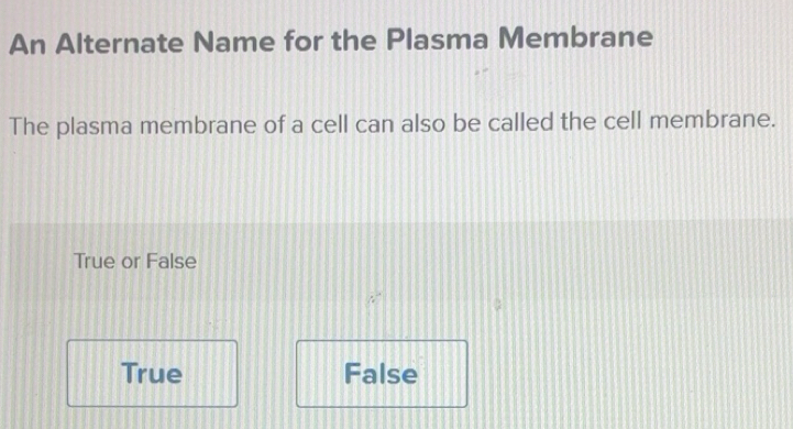 Solved: An Alternate Name for the Plasma Membrane The plasma membrane ...