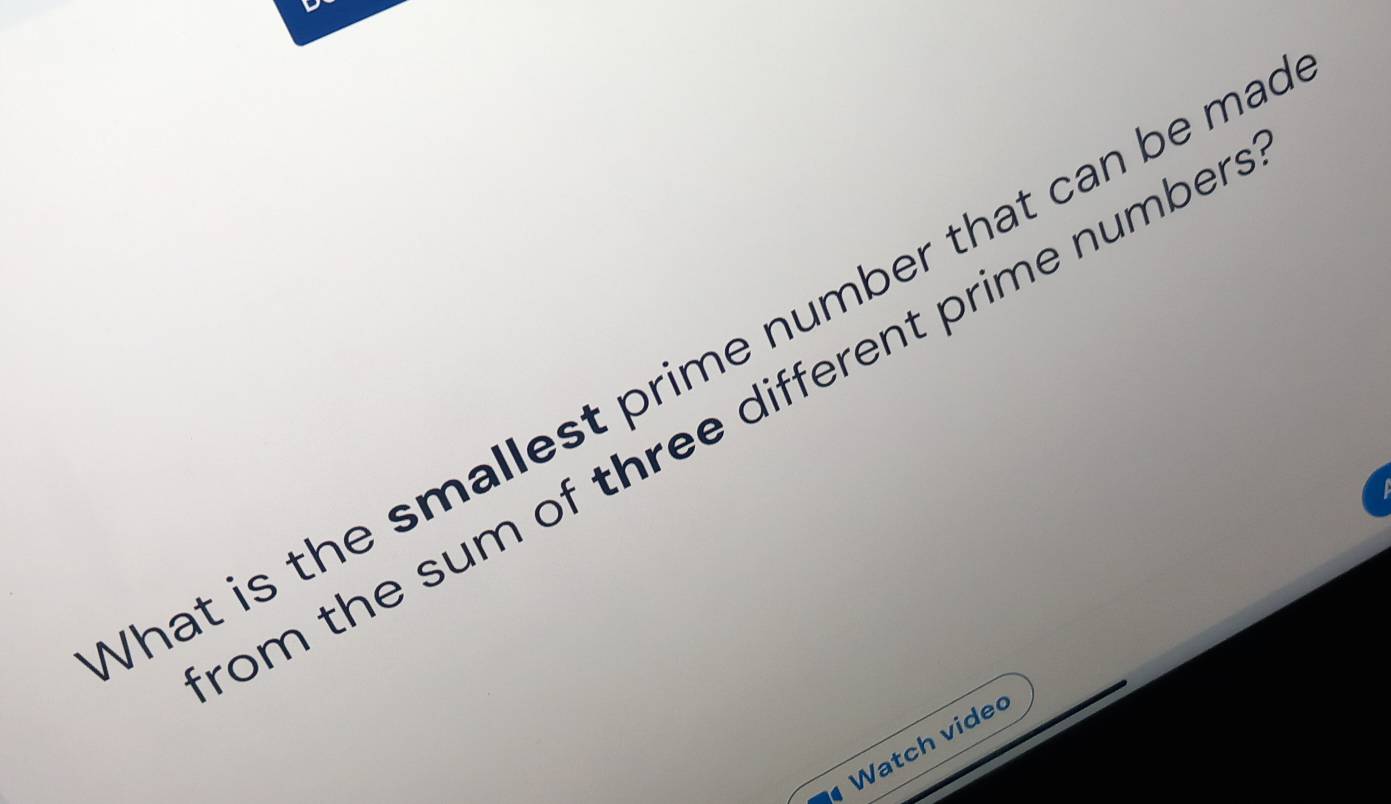 Solved: hat is the smallest prime number that can be ma om the sum of ...