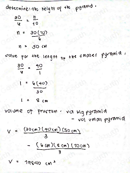 Solved: A frustum is made by removing a small rectangular-based pyramid ...