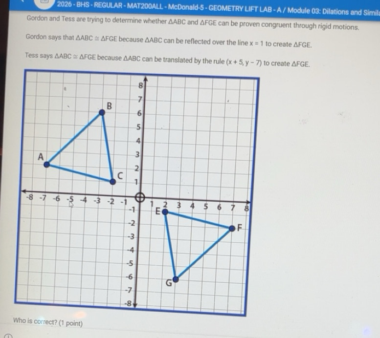Solved: 2026 - BHS - REGULAR - MAT200ALL - McDonald-5 - GEOMETRY LIFT ...