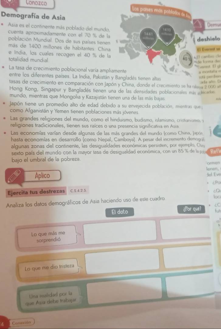 Resuelto:Conozco Los países más poblados de Demografía de Asia Asia es ...